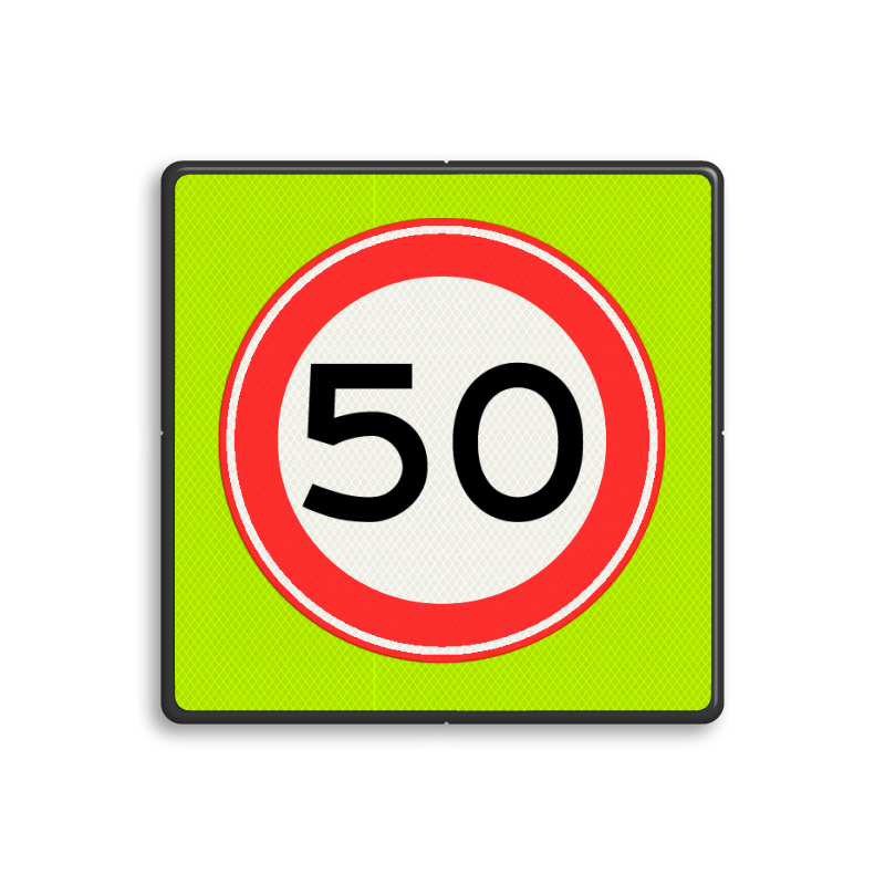 Verkeersbord A01-050f - Maximum snelheid 50 km/h - Snelheid ... Verkeersbord A01-050f - Maximum snelheid 50 km/h - Snelheid ...