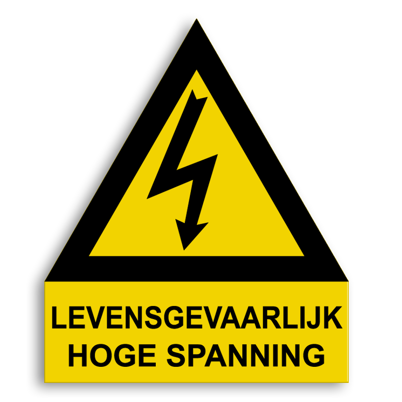 Waarschuwingsbord ALU - HOOGSPANNING - LEVENSGEVAARLIJK - Diverse ...